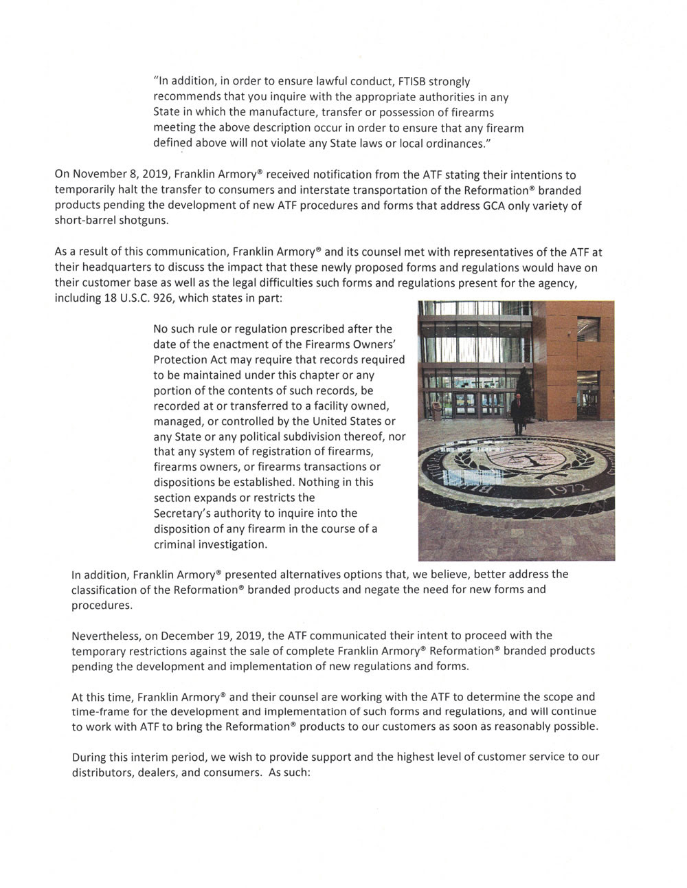 Franklin Armory Responds to the ATF Classification - GAT Daily (Guns ...