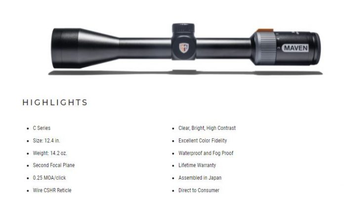 New Line of Riflescopes from Maven: The CRS Series - GAT Daily (Guns ...