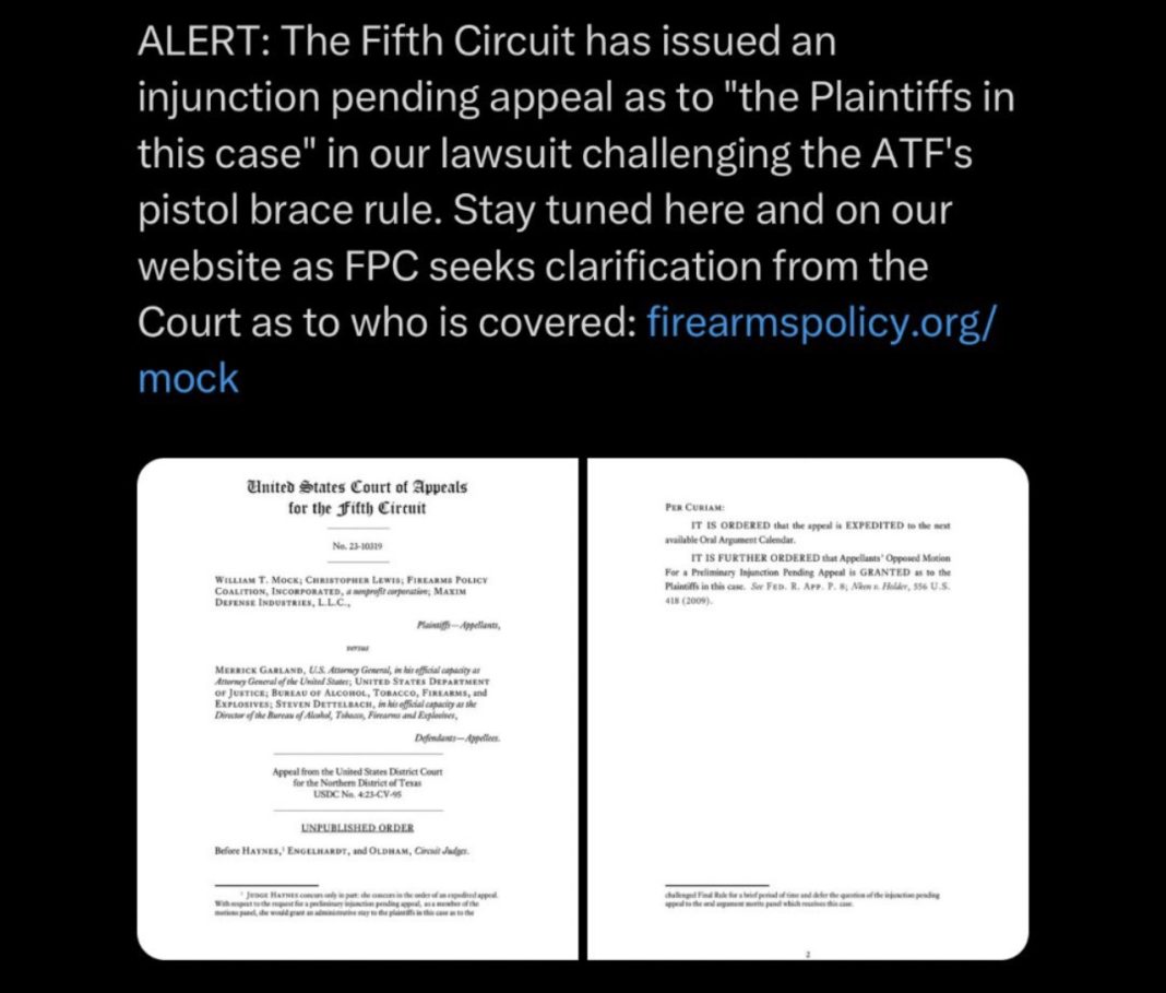 BREAKING: Fifth Circuit Issues Injunction Against ATF Brace Rule - GAT ...